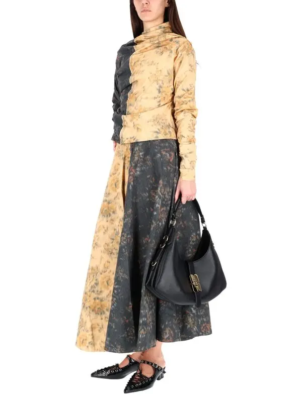 GANNI Asymmetrical Printed Skirt