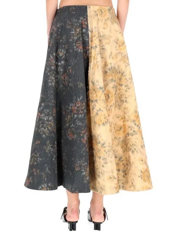 GANNI Asymmetrical Printed Skirt