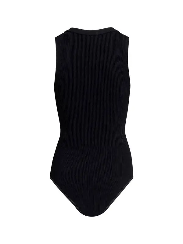 Alaïa Sleeveless Ribbed Knit Bodysuit