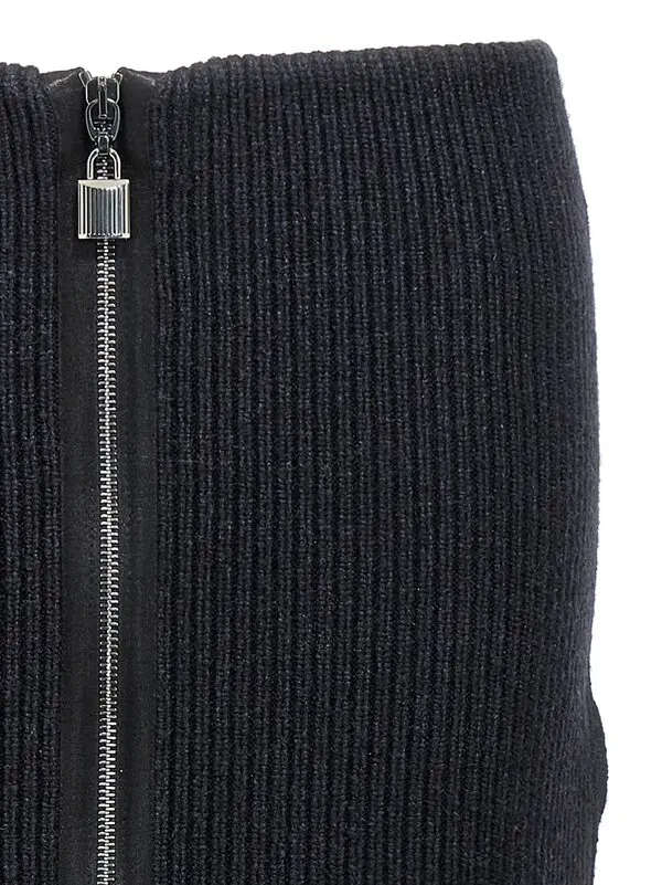 TOM FORD Ribbed Knit Skirt With Padlock Detail