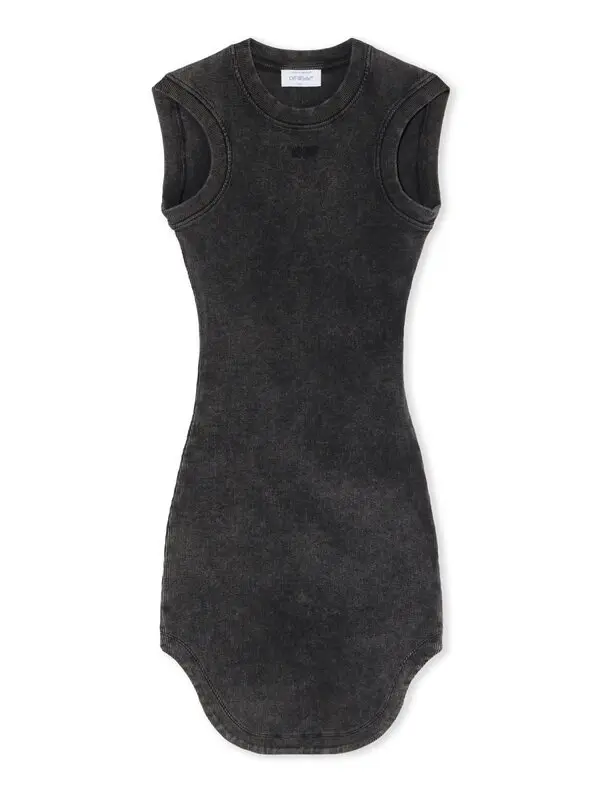 Off-White Off Stamp Mini Dress - Gray