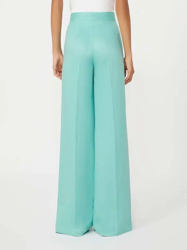 Max Mara Chevron Linen Batavia Trousers - Blue