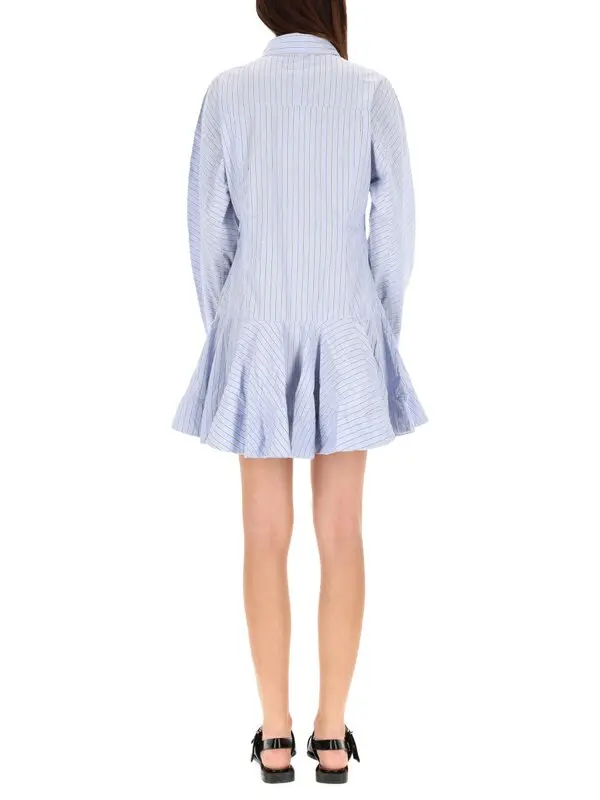 GANNI Striped Organic Cotton Chemisier Dress - Multicolor