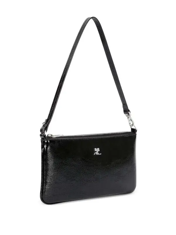 COURREGES Cowhide Pouch With Appliqu - Black