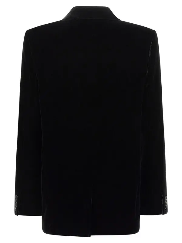 Saint Laurent Cassandre Double-breasted Velvet Blazer