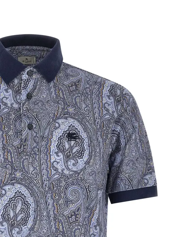Etro Arnica Paisley' Polo Shirt - Blue