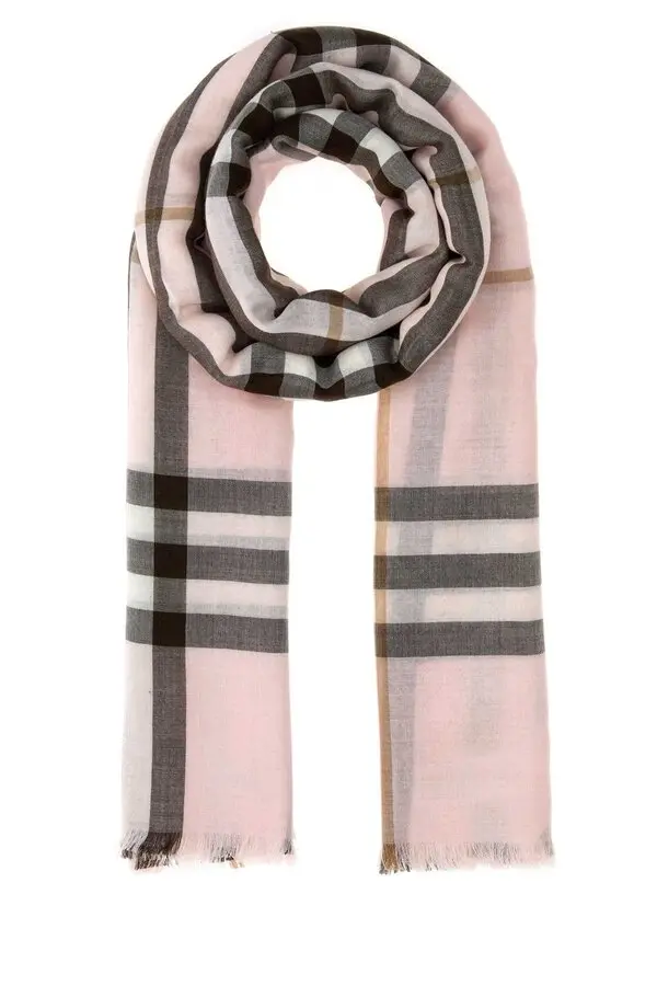 Burberry Embroidered Wool Blend Scarf - Multicolor