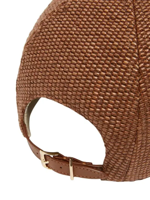 Max Mara Raffia-effect Baseball Cap - Brown