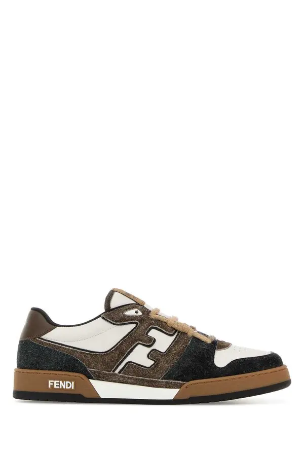 Fendi Leather And Suede Match Sneakers