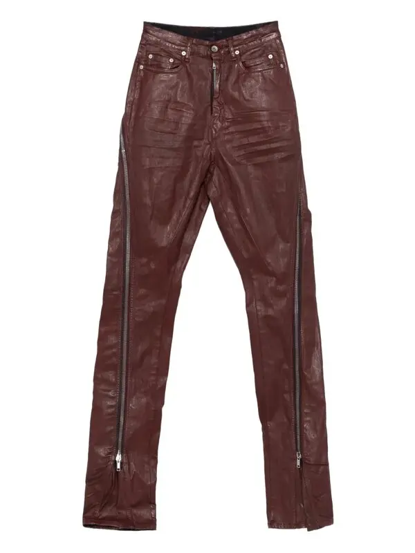 Rick Owens Bolan Banana Jeans With Side Zip - Brown