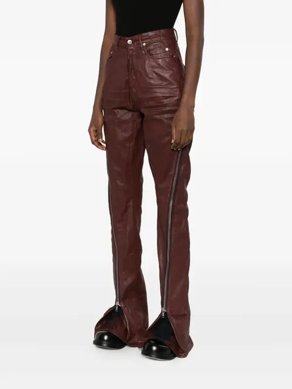 Rick Owens Bolan Banana Jeans With Side Zip - Brown