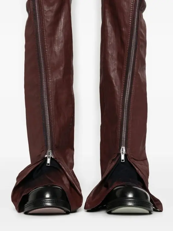 Rick Owens Bolan Banana Jeans With Side Zip - Brown