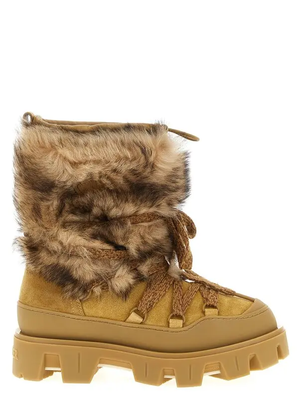 Moncler Peak Après Suede And Shearling Ankle Boots - Brown