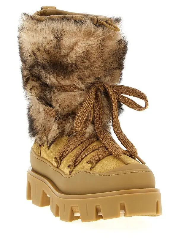 Moncler Peak Après Suede And Shearling Ankle Boots - Brown
