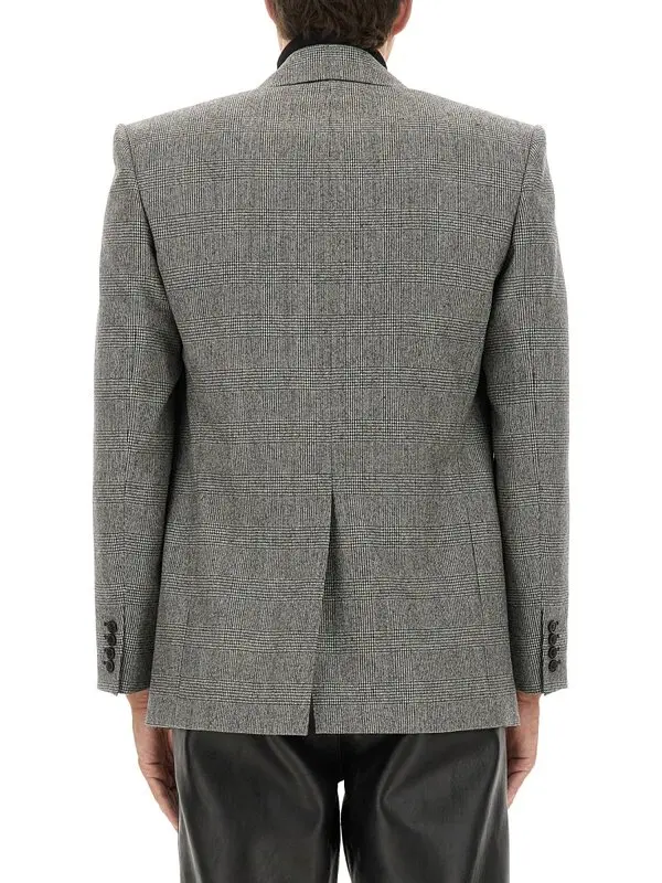 Saint Laurent Single-breasted Wool Flannel Jacket - Gray