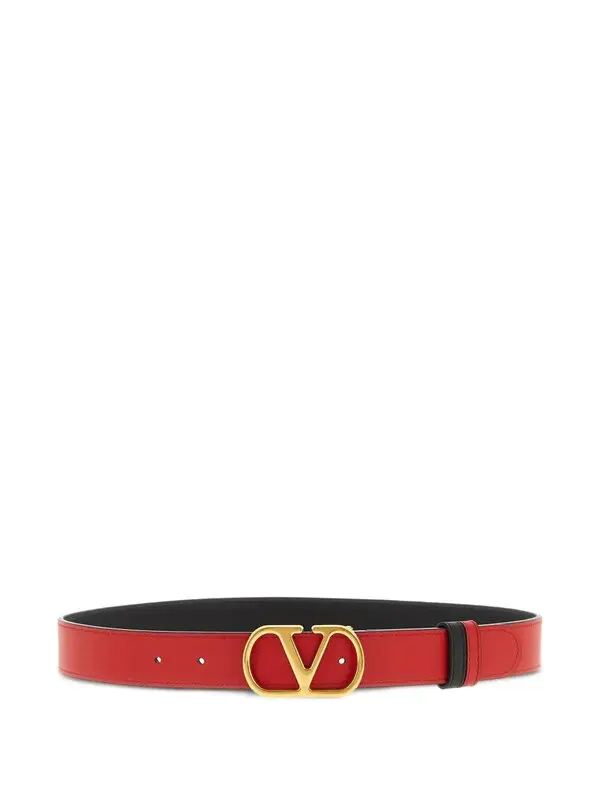 Valentino Garavani Vlogo Signature 30 Reversible Shiny Leather Belt