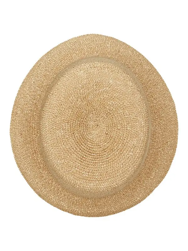 Saint Laurent Straw Bucket Hat With Cassandre Pin