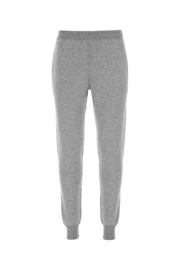 Prada Melange Grey Stretch Cashmere Blend Joggers - Gray