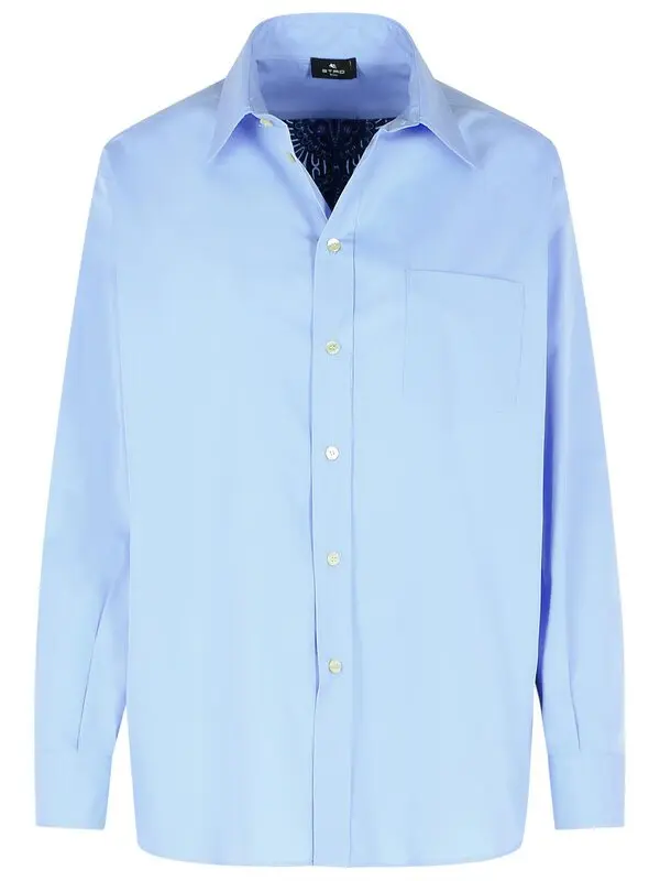 Etro Cotton Shirt With Silk Trim