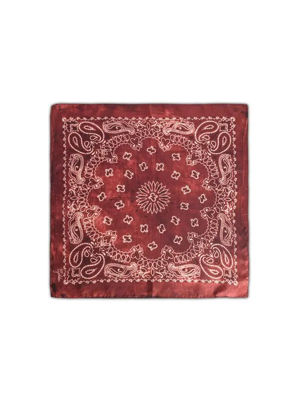 GOLDEN GOOSE Silk Paisley Scarf - Red