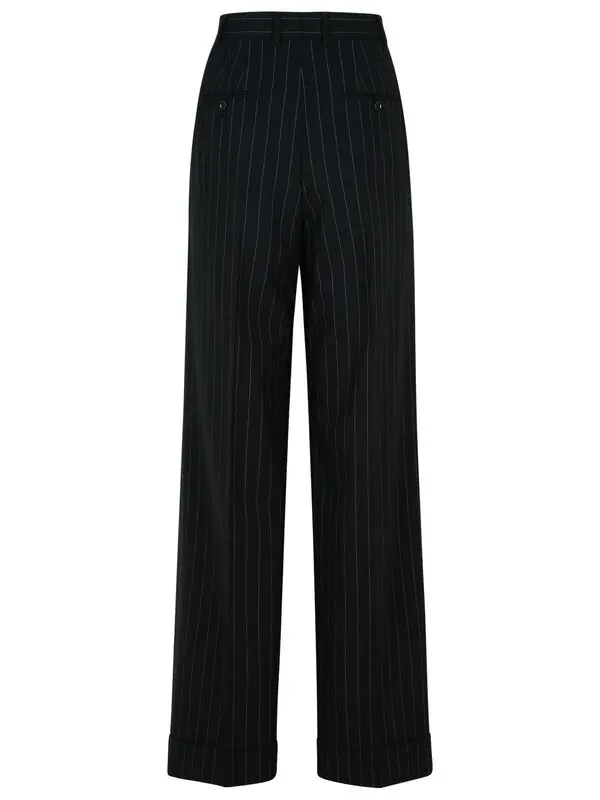 Dolce & Gabbana Virgin Wool Trousers - Black