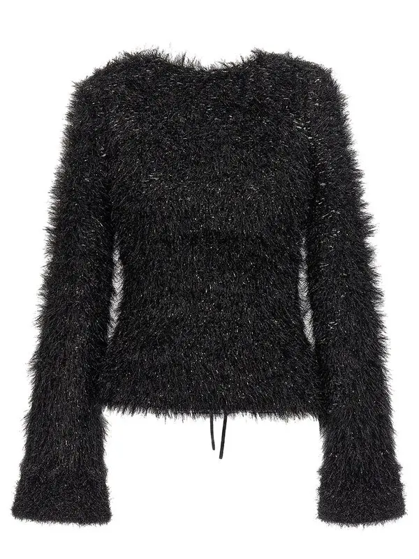 Victoria Beckham Cut-out Lurex Sweater - Black