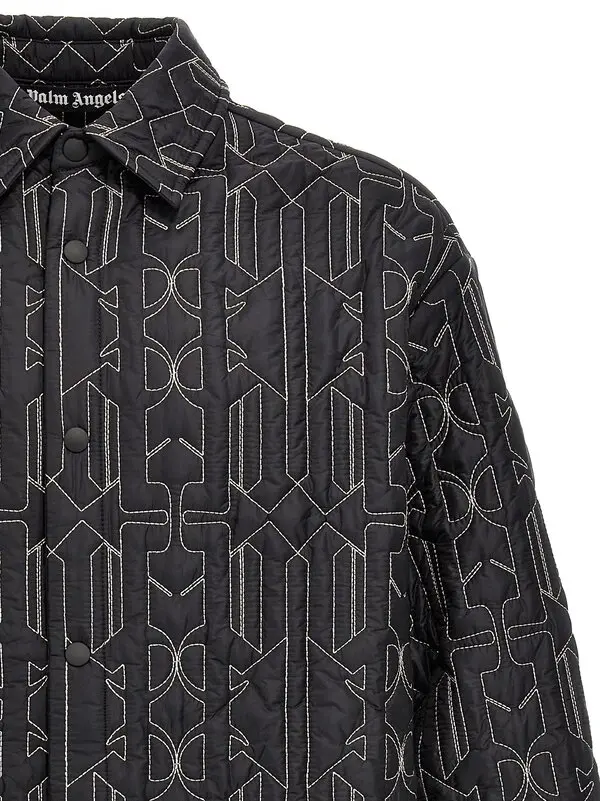 Palm Angels All Monogram Quilted Dover Jacket - Gray