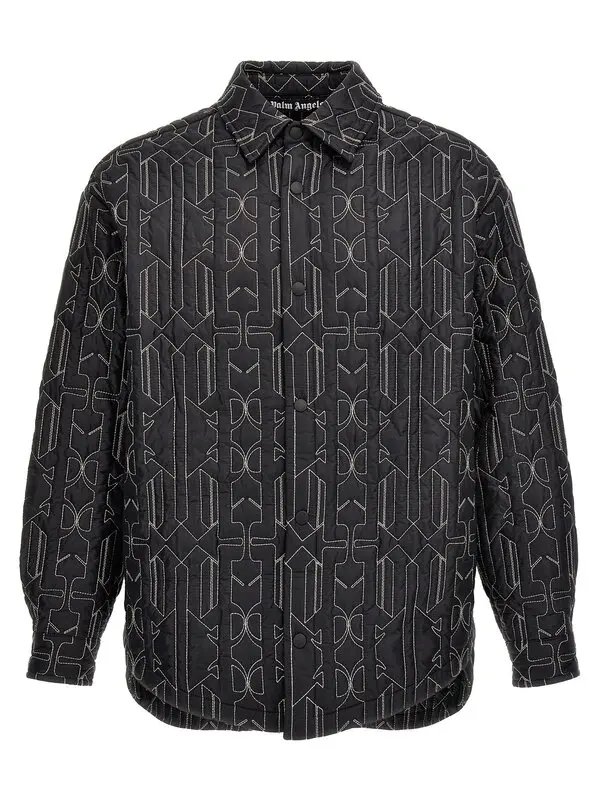 Palm Angels All Monogram Quilted Dover Jacket - Gray