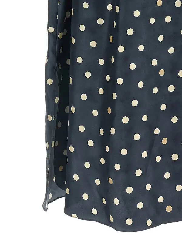 Max Mara S Mmleva' Silk Twill Polka Dot Midi Dress