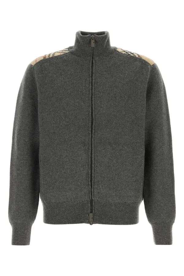 Burberry Wool Blend Zip-up Cardigan