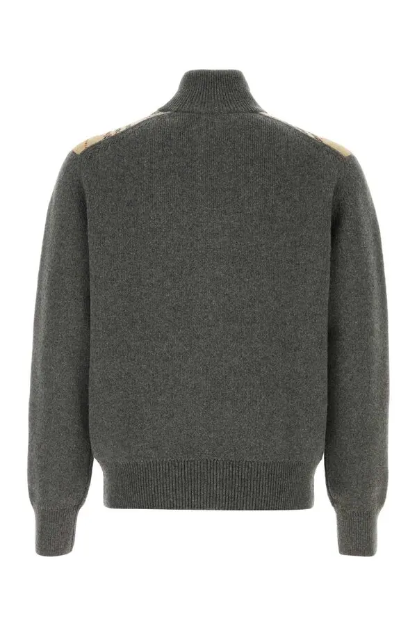 Burberry Wool Blend Zip-up Cardigan