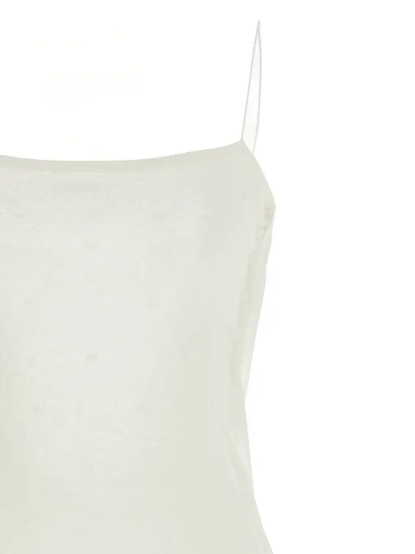 Jacquemus La Robe Maille Plumetis Long Dress - White