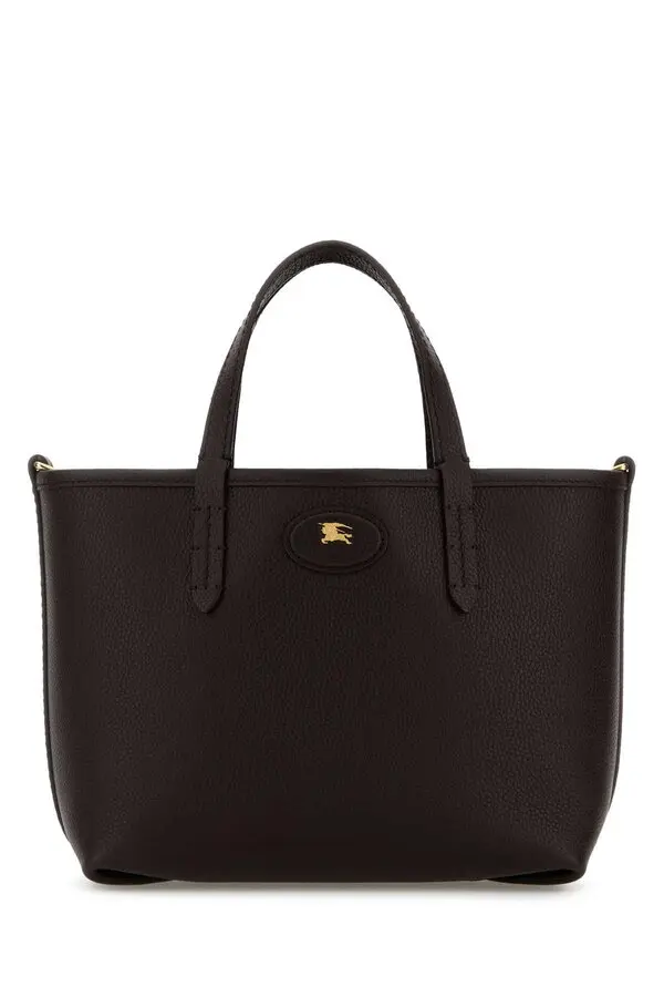 Burberry Reversible Calf Grain Leather Handbag - Brown