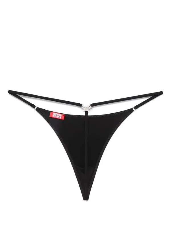DIESEL® D-string Thong With Oval D Logo Plaque