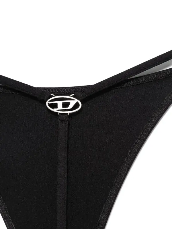 DIESEL® D-string Thong With Oval D Logo Plaque