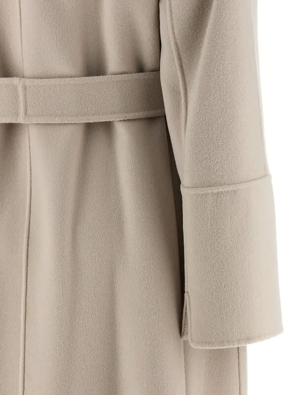 Max Mara S Mmelisa' Long Wool Coat - Cream