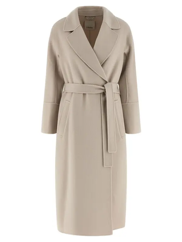 Max Mara S Mmelisa' Long Wool Coat - Cream