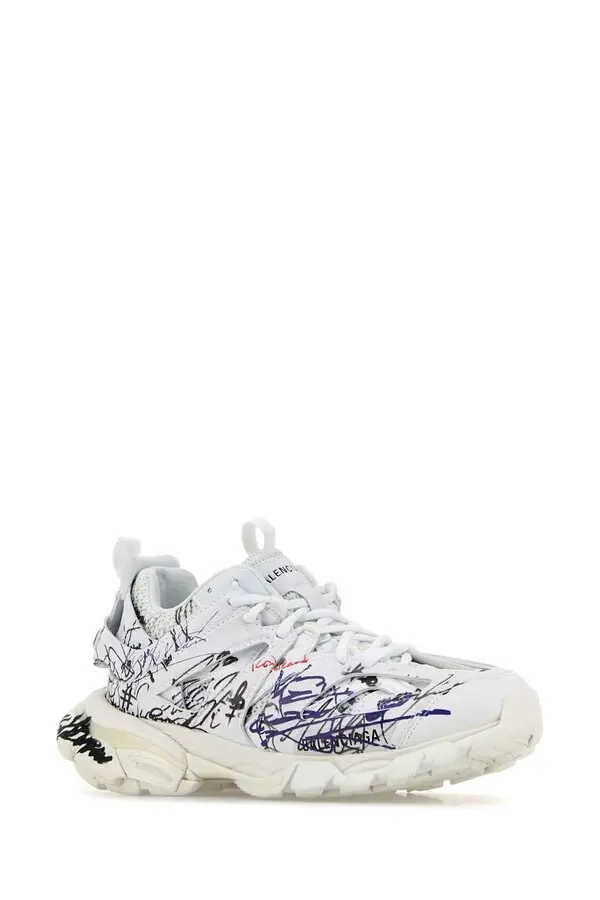 Balenciaga Mesh And Rubber Track Sneakers - White