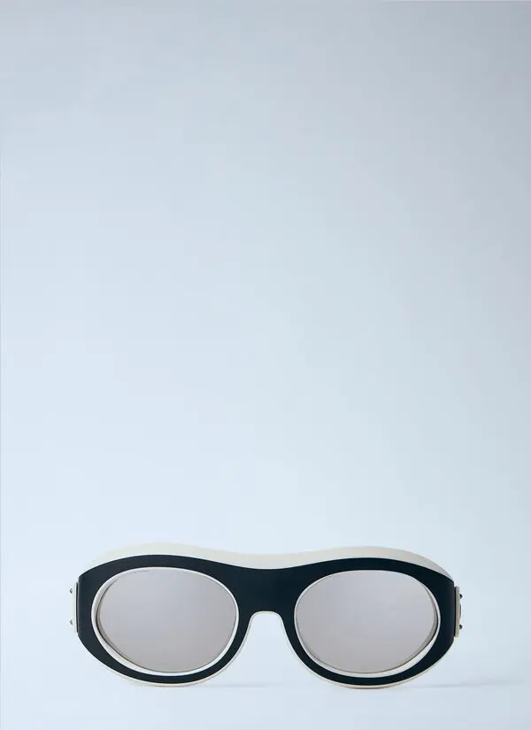 Moncler Oval Frame Sunglasses With Tinted Lenses - White