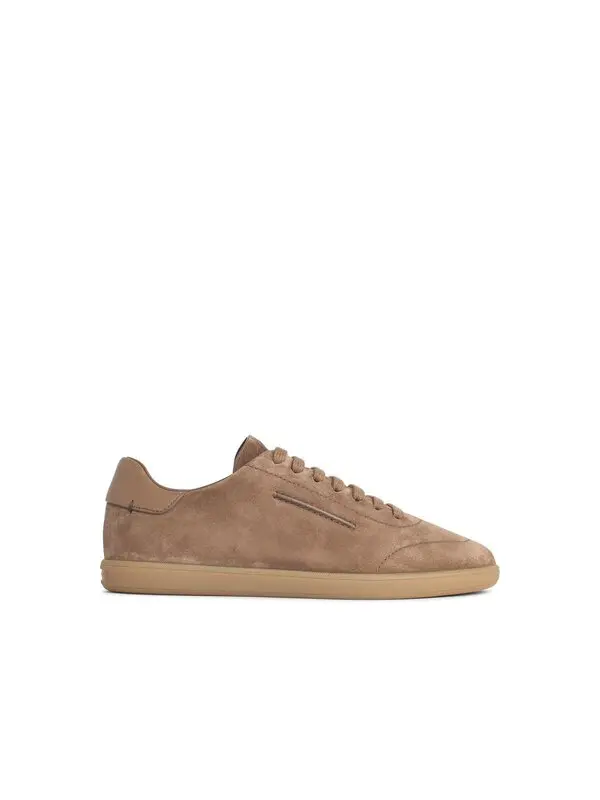 Zegna Beige Suede Leather Sneakers - Cream