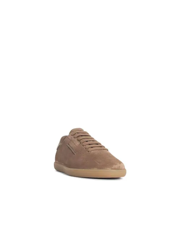 Zegna Beige Suede Leather Sneakers - Cream