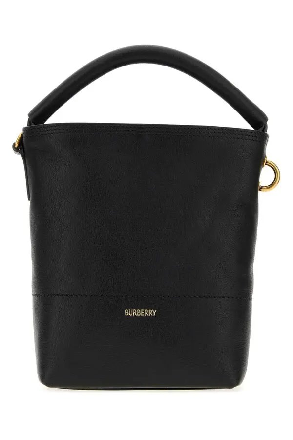 Burberry Leather Bucket Bag - Black