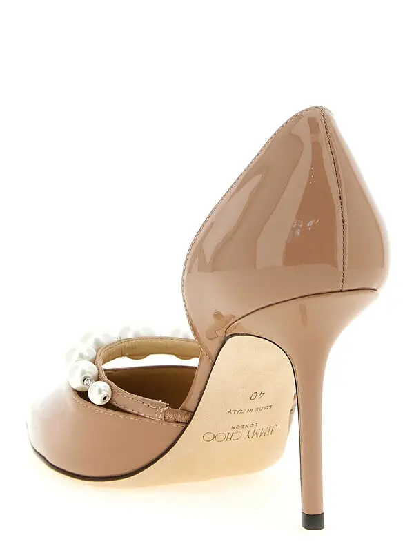 JIMMY CHOO Aurelie Patent Leather Pumps With Pearl Embellishment