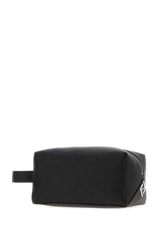 Fendi Leather Lui Beauty Case - Black