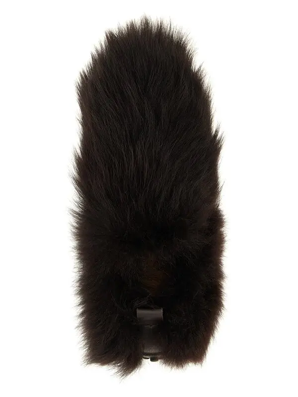 TOD'S Gommino Long-haired Sheep Fur Loafers - Brown