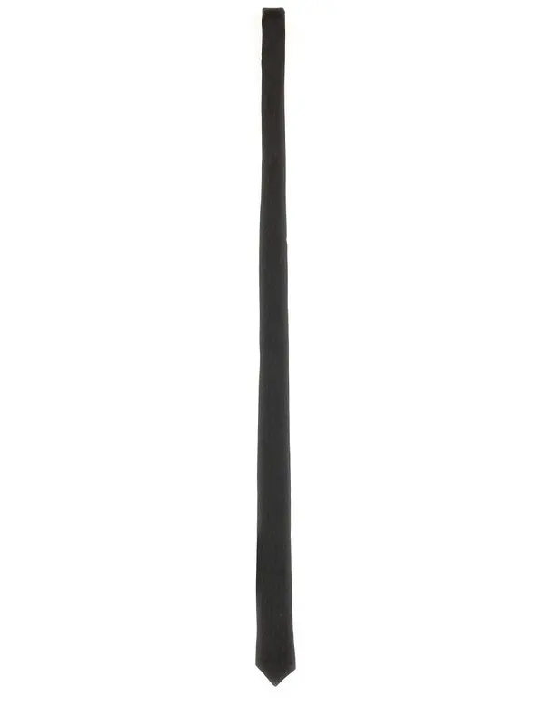 Saint Laurent Monogram Thin Jacquard Neck Tie - Black
