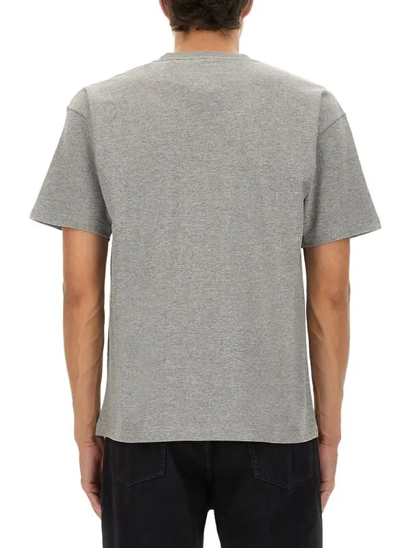 Saint Laurent Cassandras Tshirt With Logo - Gray