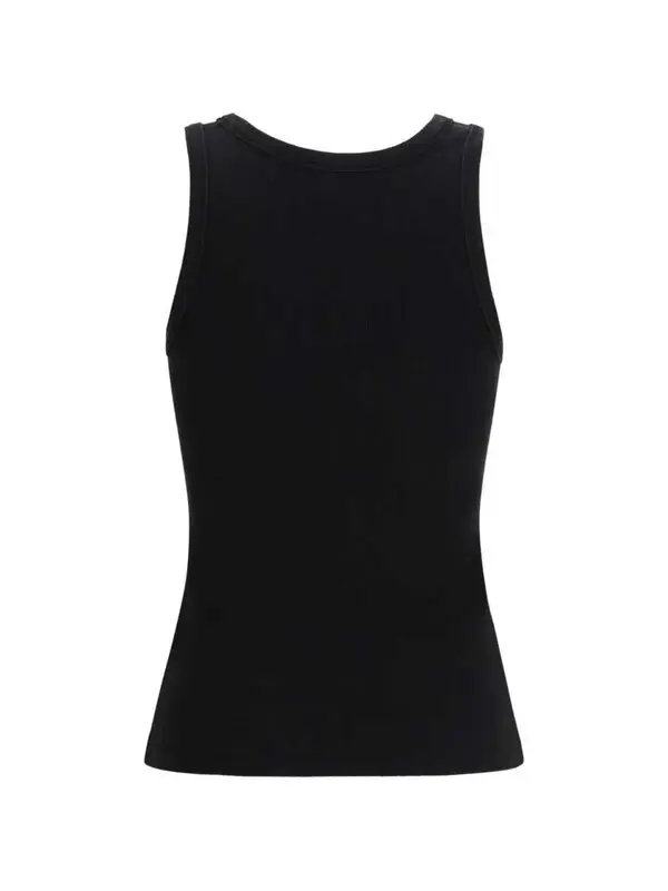 DIESEL® Sleeveless Crew Neck Tank Top With Oval D Logo - Black