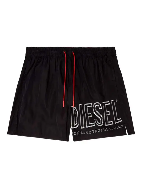 DIESEL® Logo Swim Shorts - Black