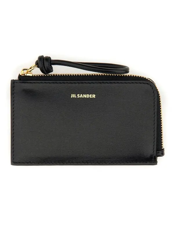 JIL SANDER Busta Leather Pouch - Black